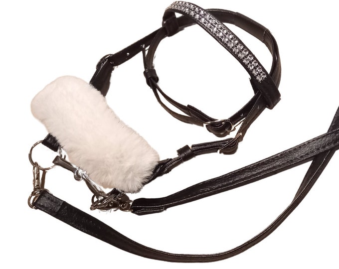 Snaffle Bridle With Fur for Hobby Horse, Single Bridle Reins for a ...