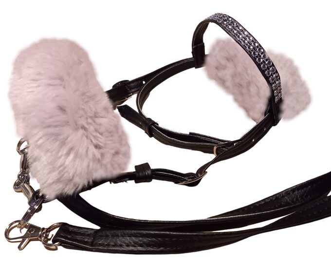Snaffle Bridle With Fur for Hobby Horse, Padded Single Bridle + Reins ...