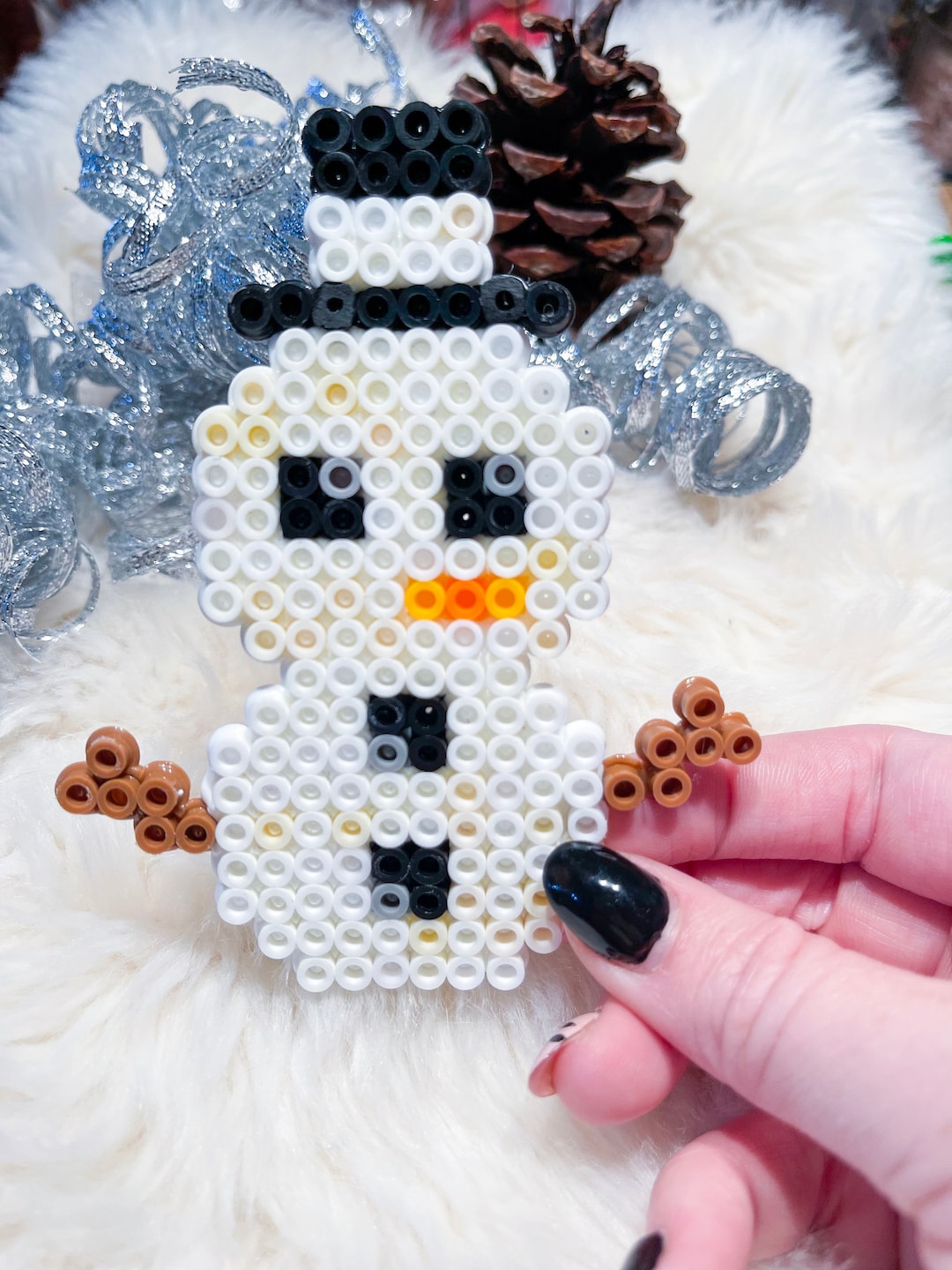 Perler Beads Snowman - Etsy