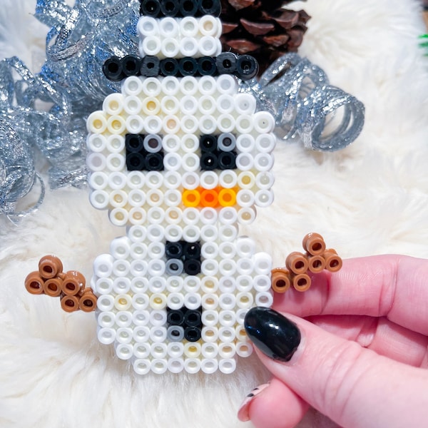 Perler Beads Snowman - Etsy