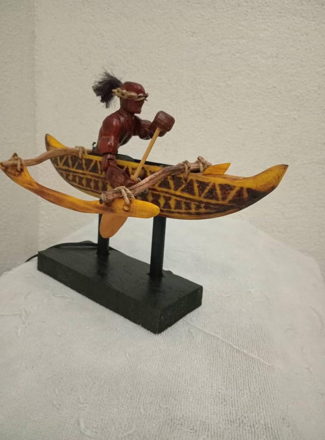 Outrigger Canoe Motorized Wood Carving Hawaii State Sport West Pacific ...