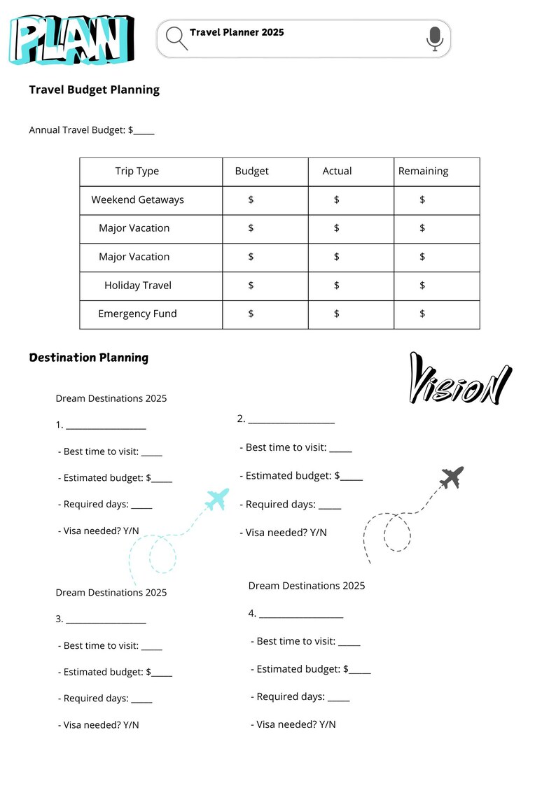 Reusable Digital Planner for Girls Trip Budgeting - Etsy