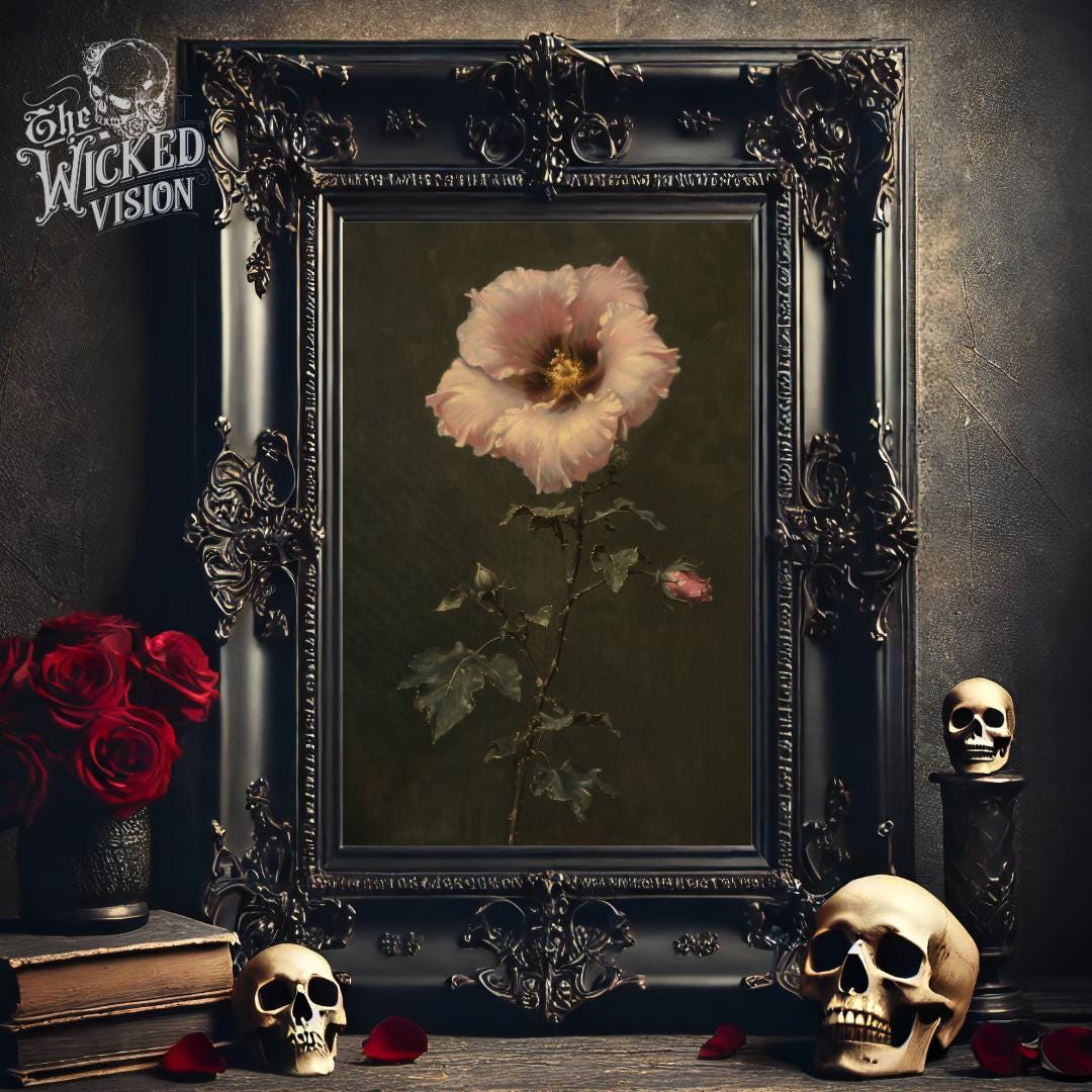 Vintage Flower Printable Art, Elegant Floral Decor, Botanical Wall Art ...