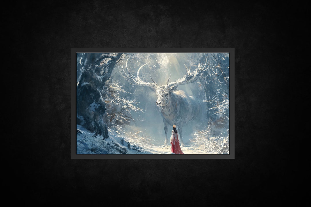 Art Nouveau - Gothic Deer Art Paper Poster Print | Gothic Prints ...