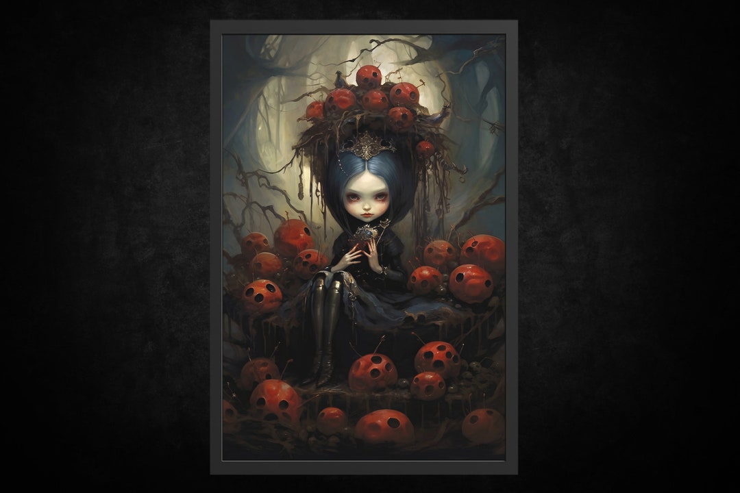 Paper Poster Print Ashen Amaranth Gothic Wall Art Gothic Art Dark ...