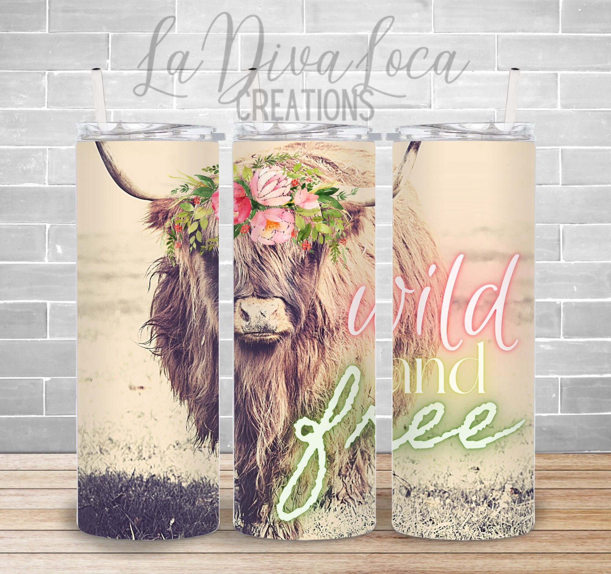 Wild and Free Highlander Cow/ Bull/ Heifer 20oz and 30oz Skinny ...