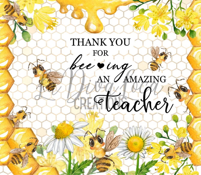 Thank You for Beeing and Amazing Teacher Bees Honey 20oz | Etsy