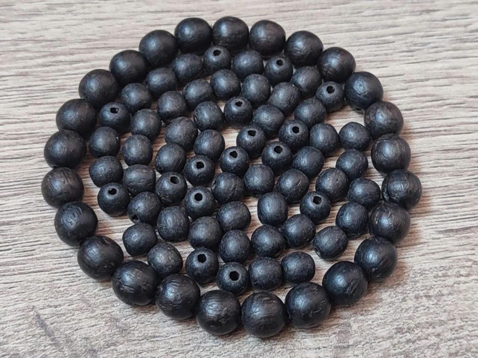 6 Mm. Beads Made of Millennial Bog Oak Wood. Diameter 0.24'' 6 Mm - Etsy