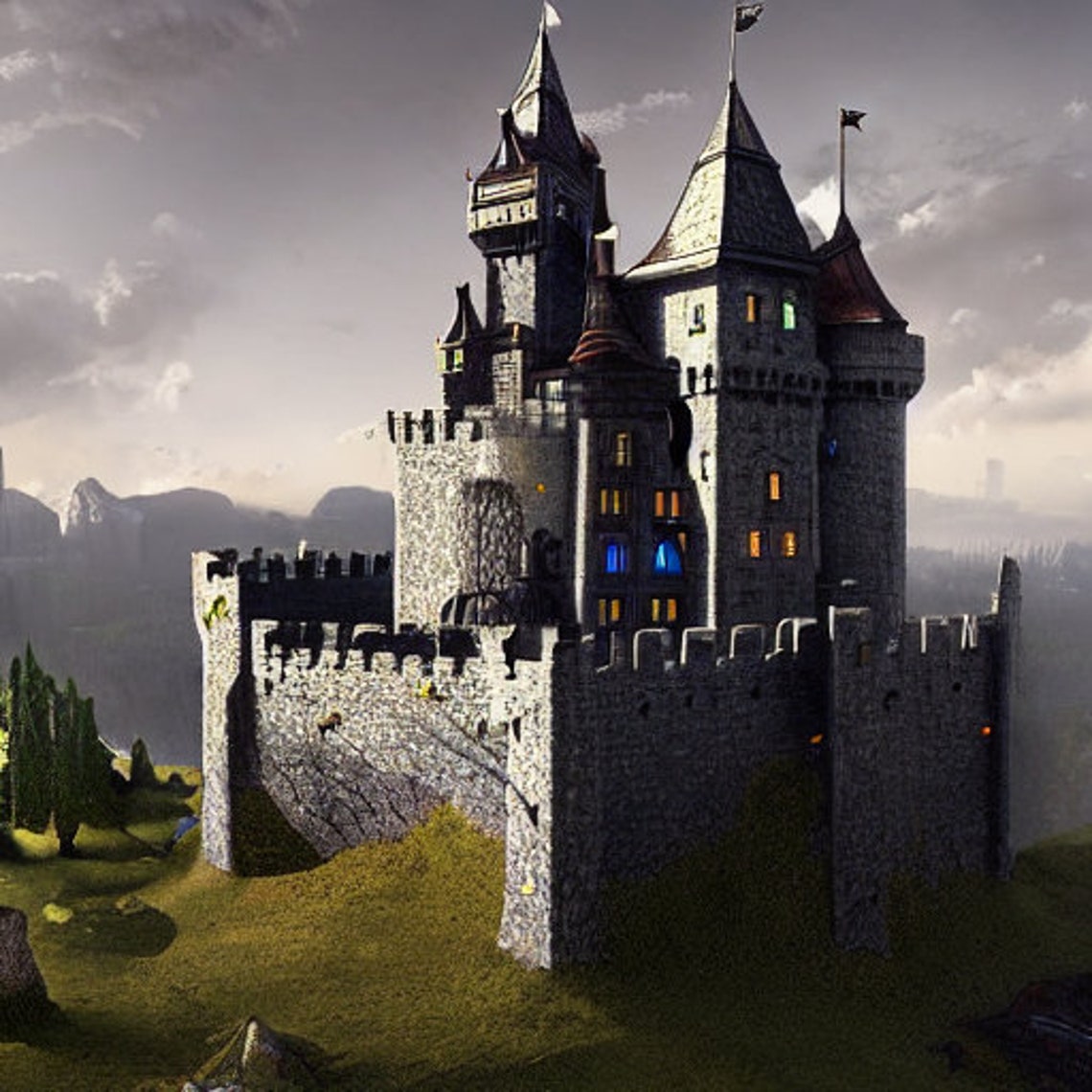 Ai Generated Castles 80 Images - Etsy