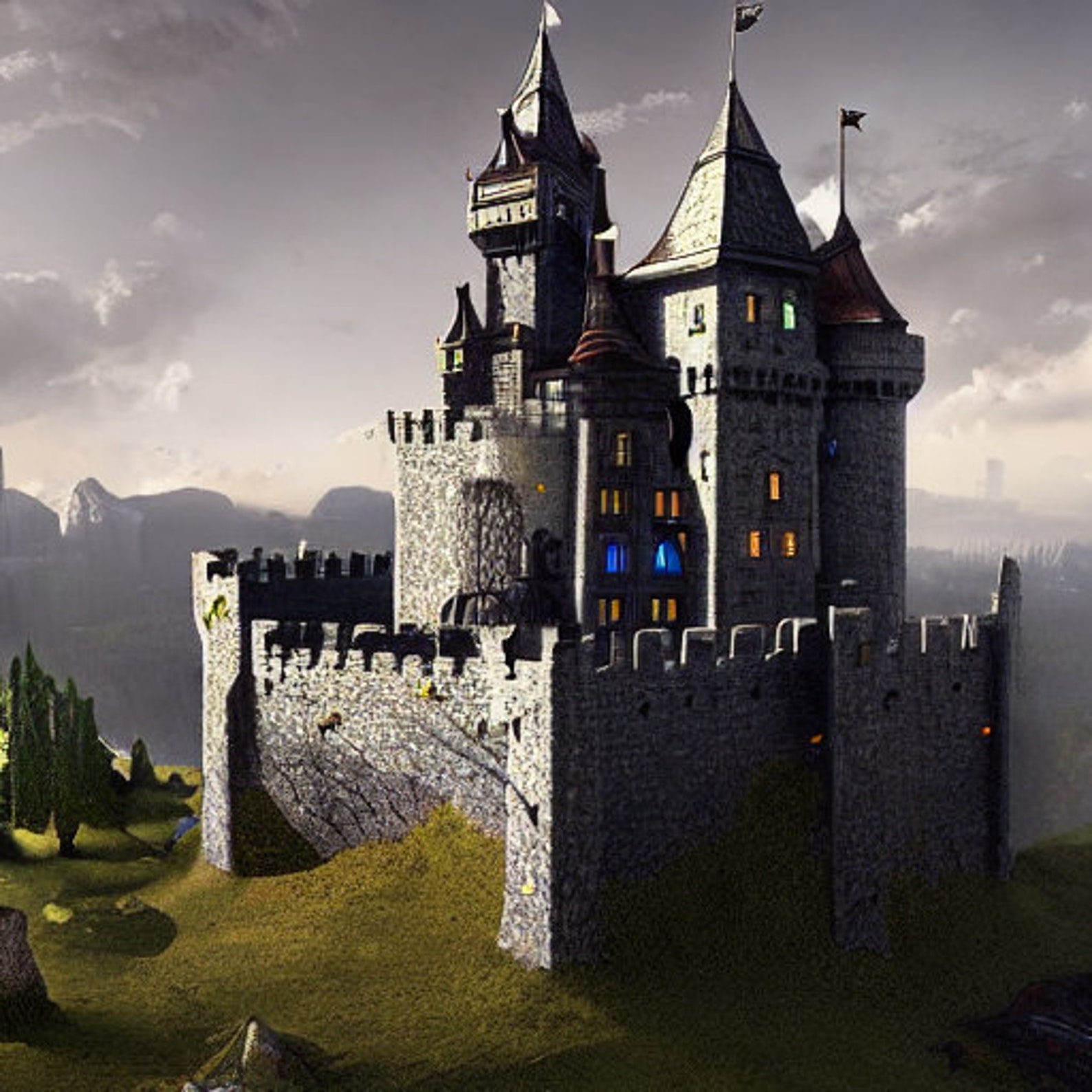 Ai Generated Castles 80 Images - Etsy