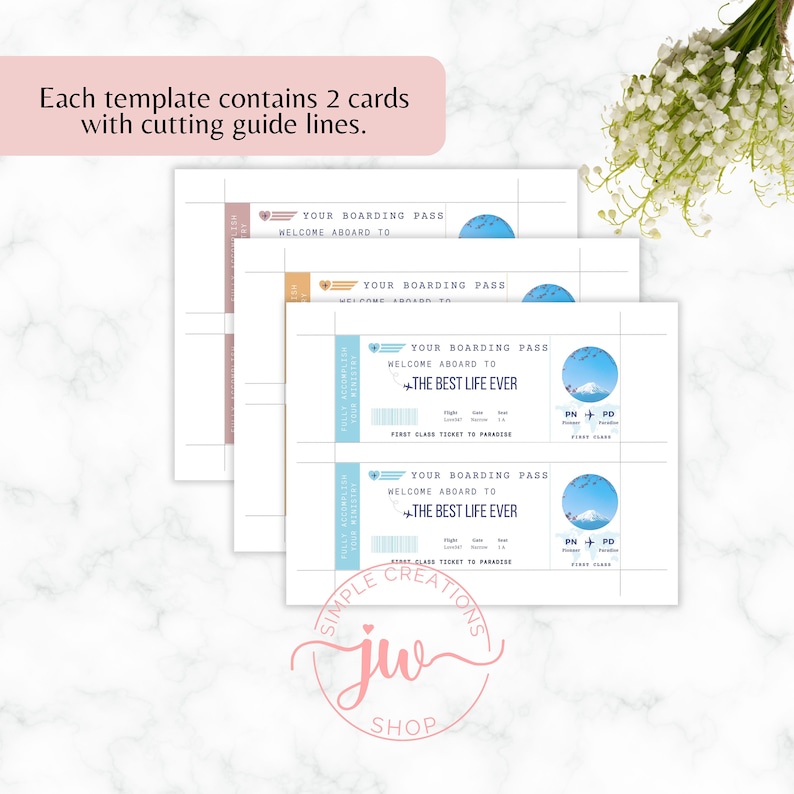 Boarding Pass Card, JW Best Life Ever Printable Cards, JW Gift Ideas ...