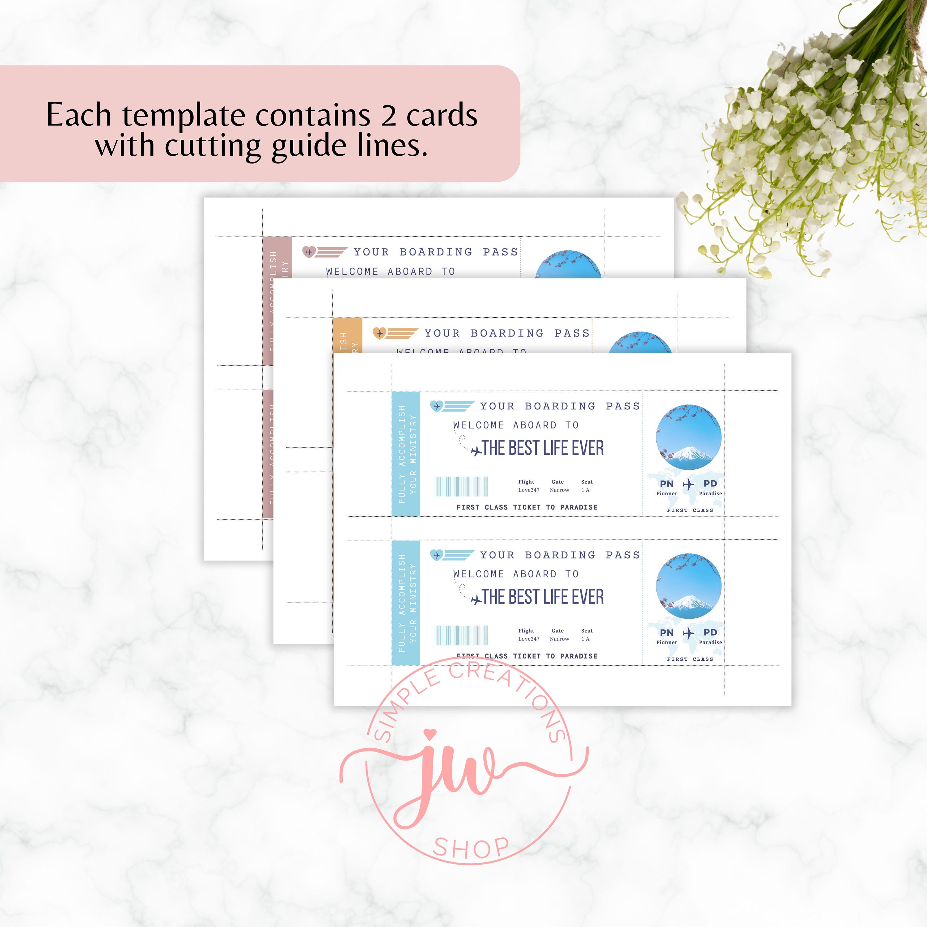 Boarding Pass Card, JW Best Life Ever Printable Cards, JW Gift Ideas ...