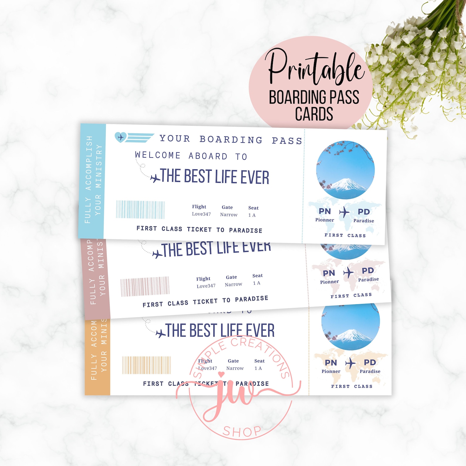 Boarding Pass Card, JW Best Life Ever Printable Cards, JW Gift Ideas ...