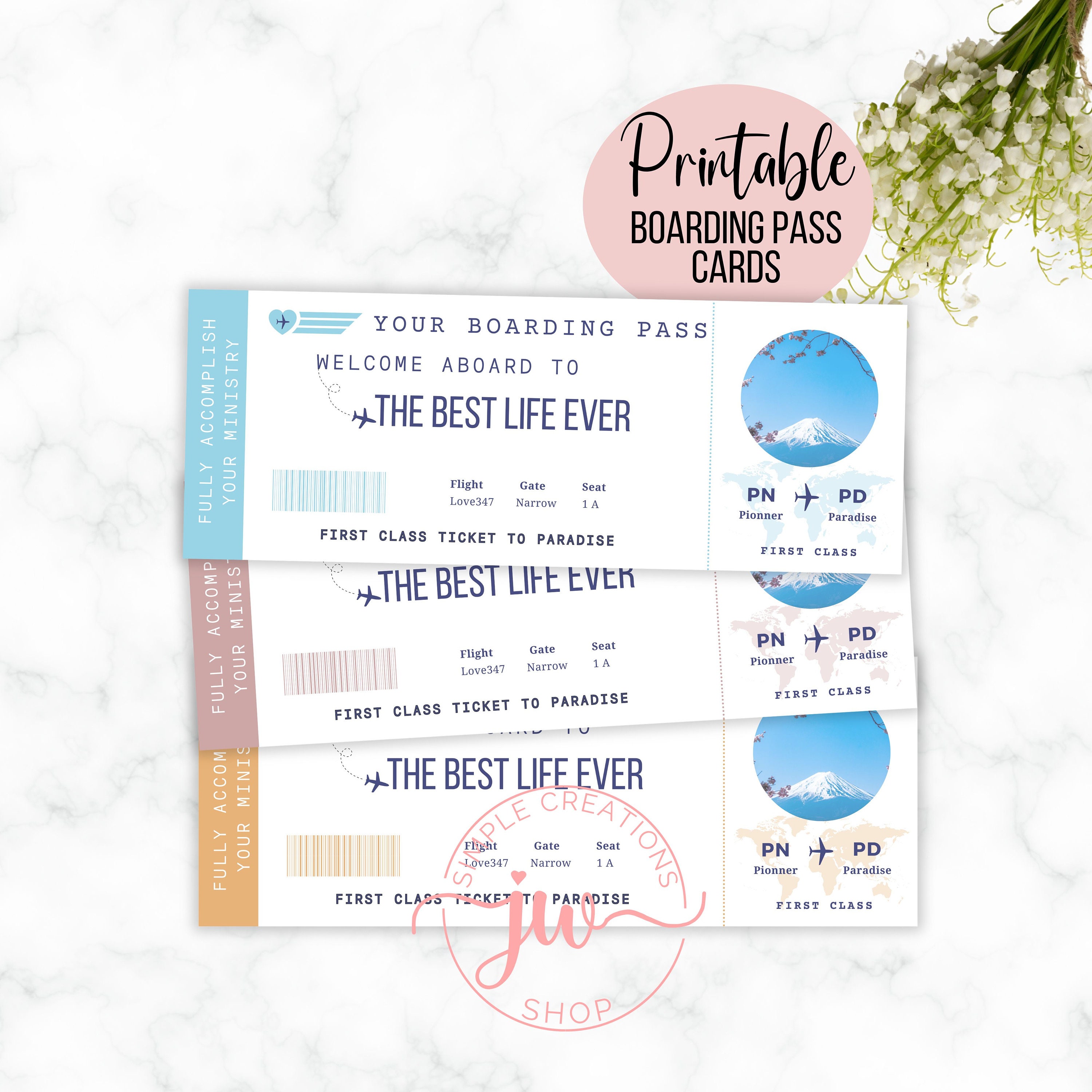Boarding Pass Card, JW Best Life Ever Printable Cards, JW Gift Ideas ...
