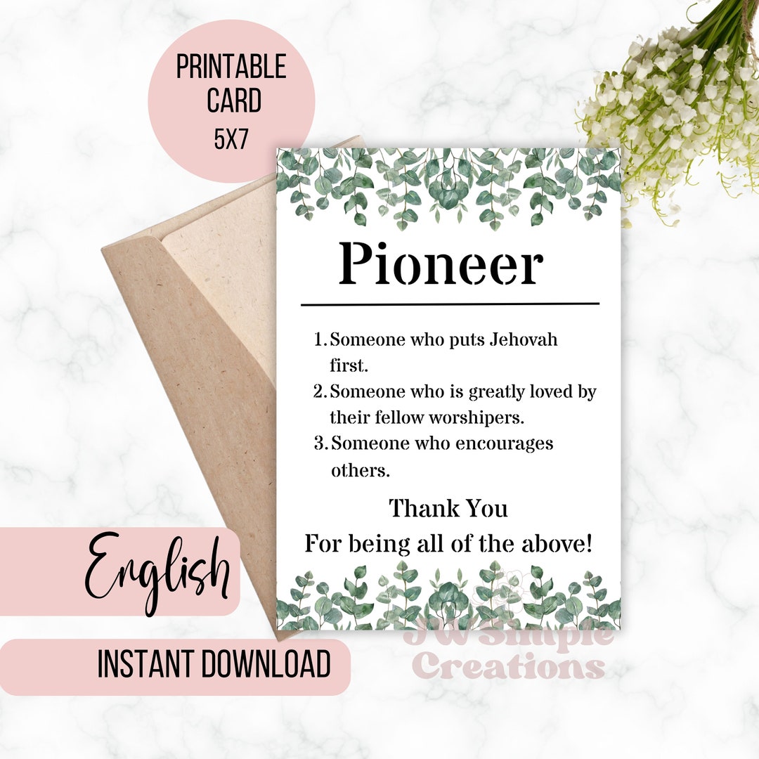 JW Encouraging Card for Pioneers, Brothers, Printable Card, Greeting ...