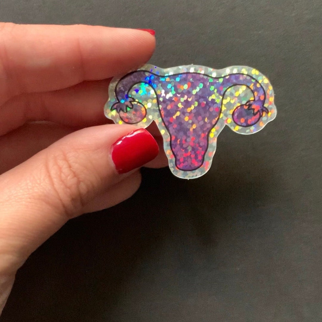 Uterus Glitter Sticker - Etsy