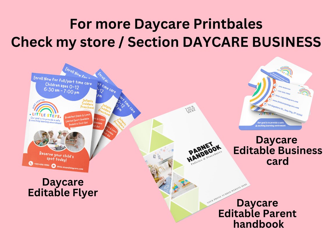 Cute Daycare Receipts, Childcare Receipts, Tuition Receipt,printable ...