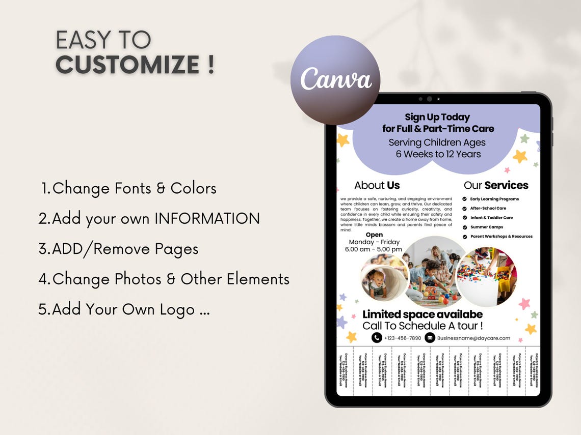 Daycare Flyer Template, Childcare Brochuers Template, Home Daycare ...