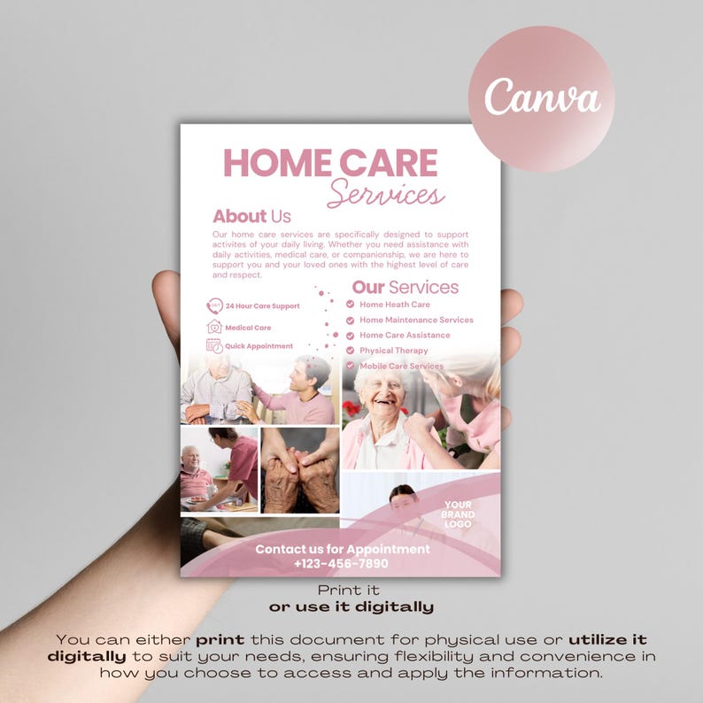 Home Care Flyer Brochure, Healthcare Brochure, Home Healthcare Brochure ...