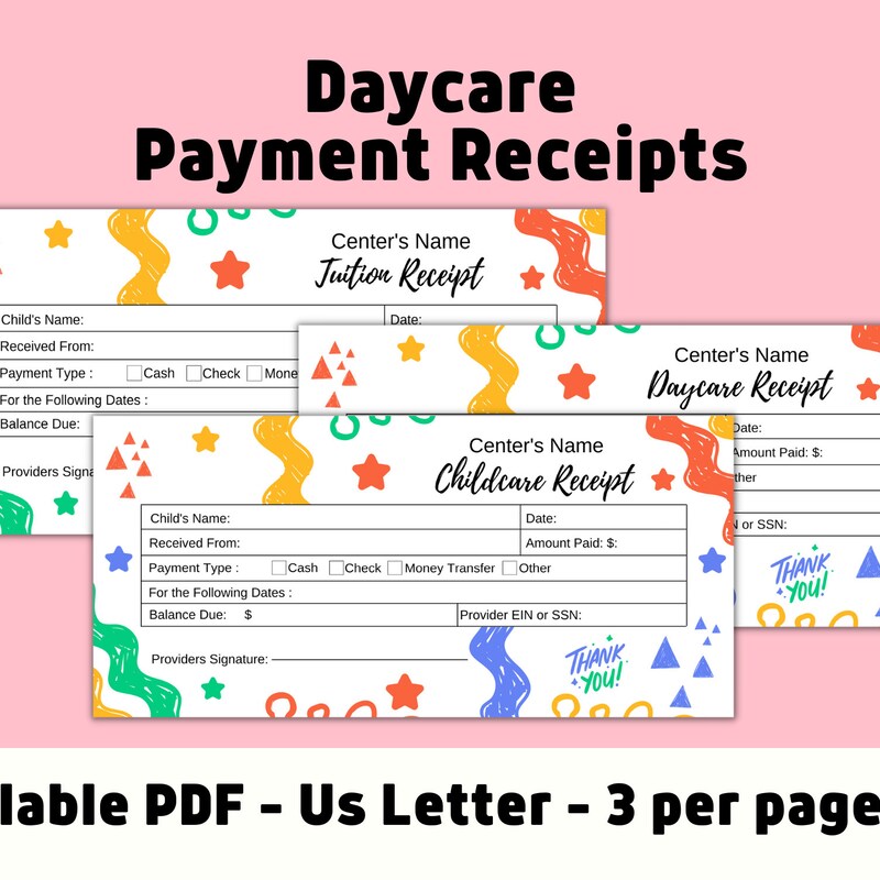 Home Daycare Receipt - Etsy