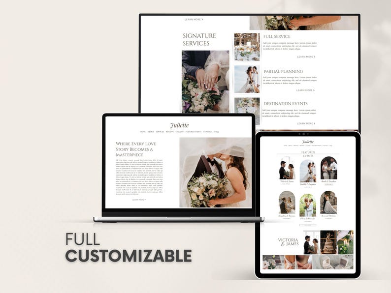 Wix Wedding Photographer Website Template: Customizable Event Planner ...