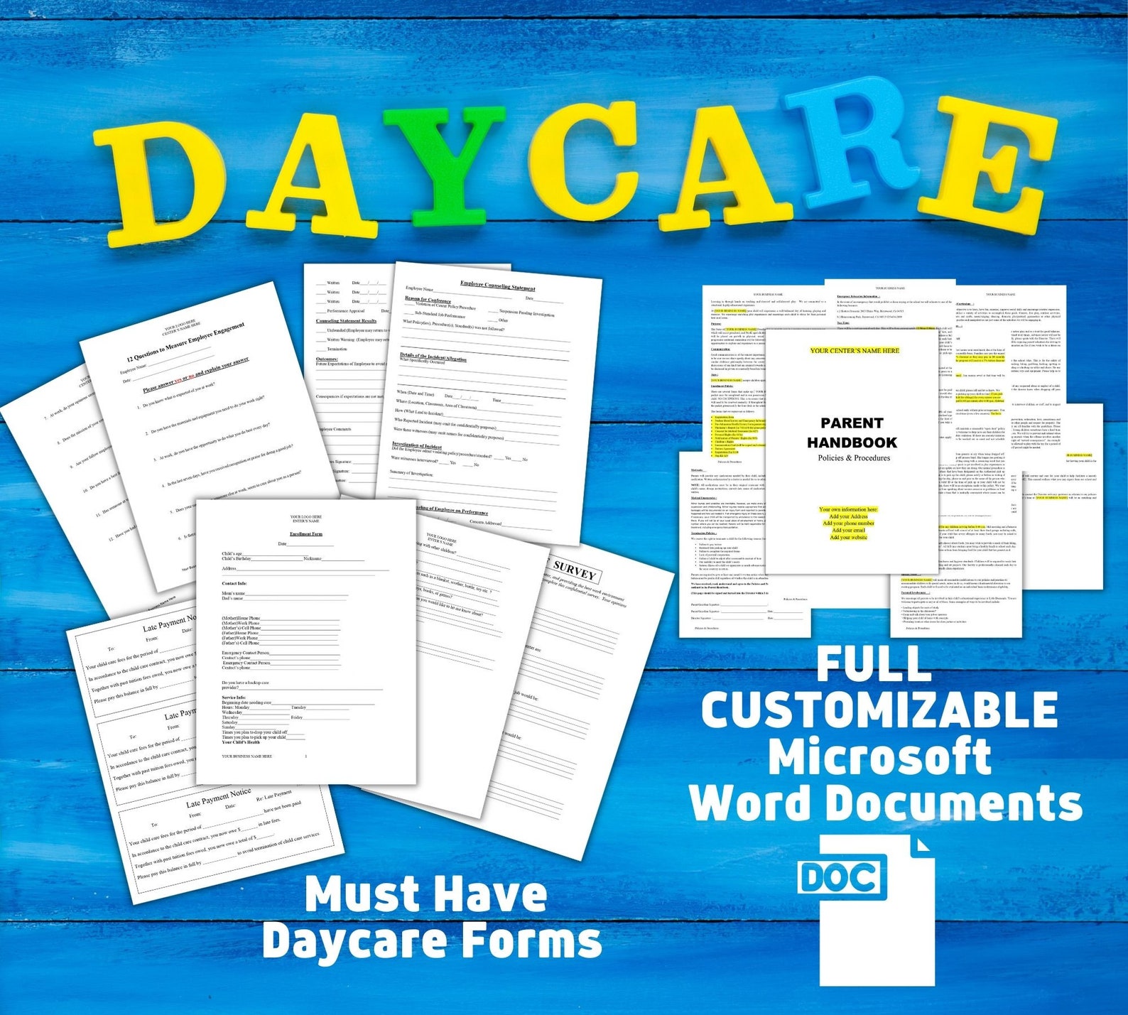 Daycare Business Start up Kit, Forms Bundle Perfect for Preschool, in ...
