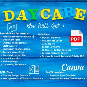 Daycare Business Start up Kit, Forms Bundle Perfect for Preschool, in ...