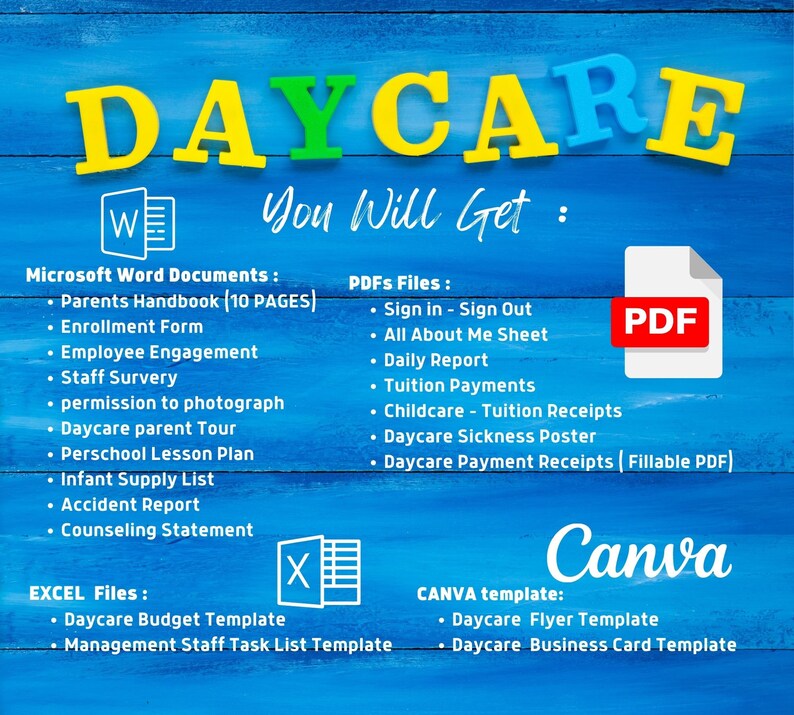 Daycare Business Start up Kit Forms Bundle Perfect for - Etsy