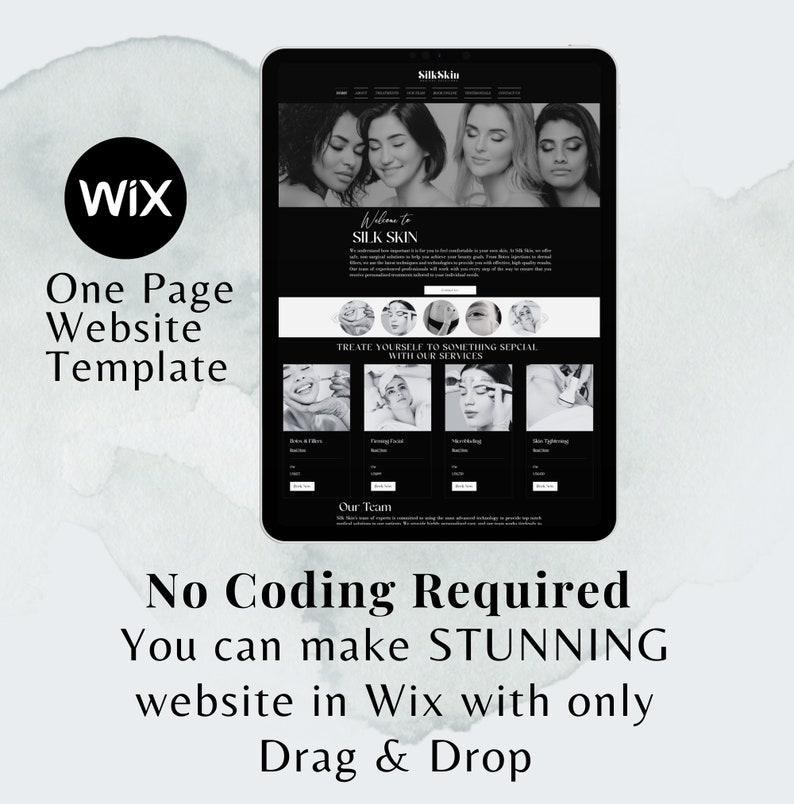 Clinical Spa Wix One Page Website Template - Etsy