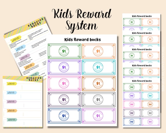 Behavior Bucks Printable Mom Bucks Kids Reward System - Etsy