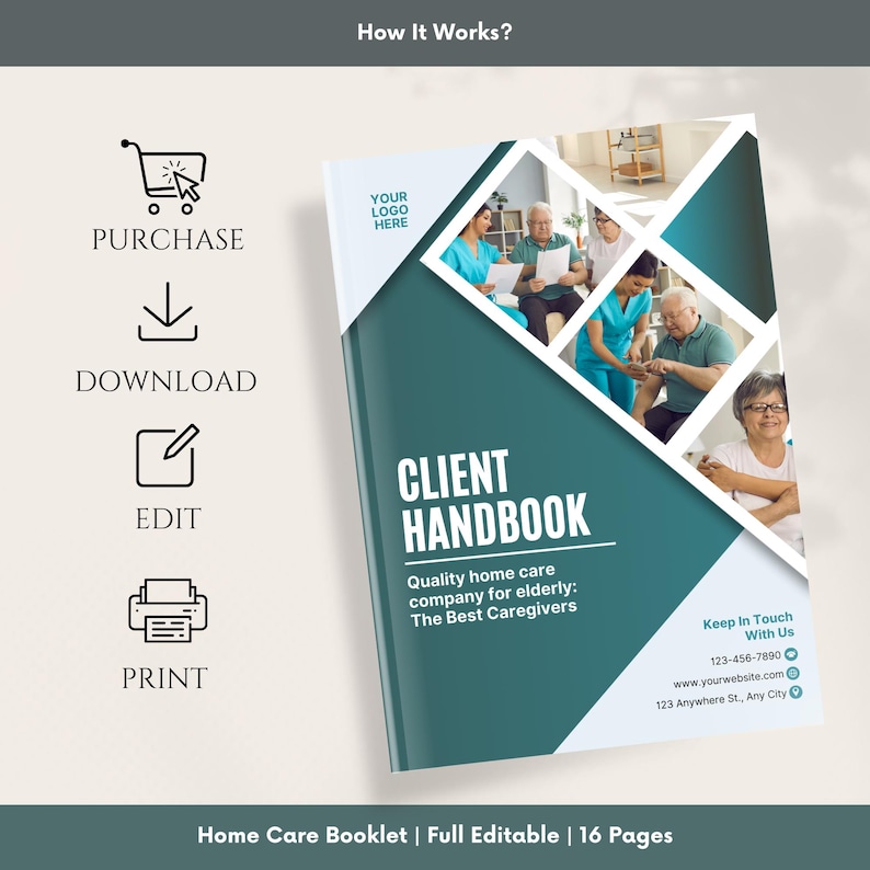 Home Care Client Handbook: Agency Service User Guide (canva Templates ...