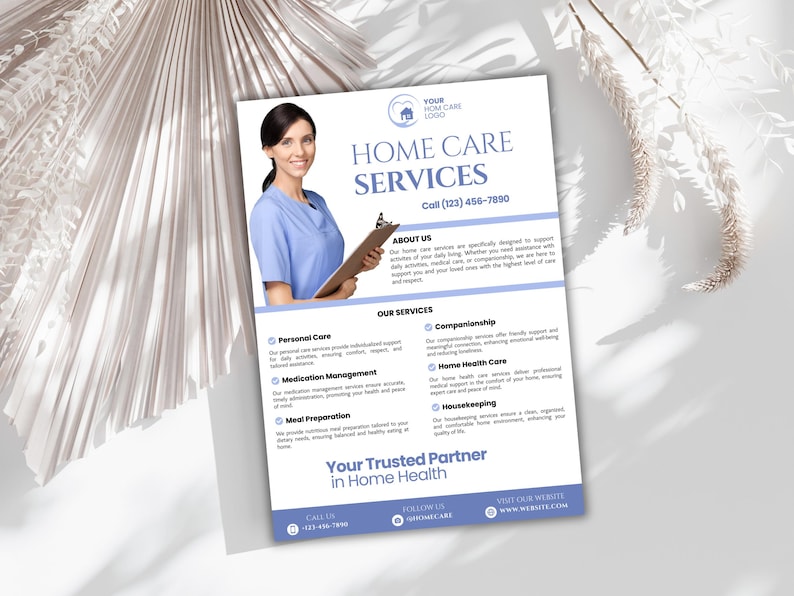 Home Care Flyer Brochure, Healthcare Brochure, Home Healthcare Brochure ...