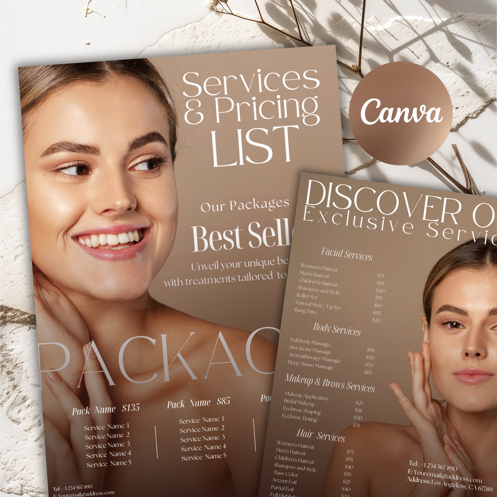 Beauty Salon Flyer Templates Design, Medical Spa Services & Pricing ...
