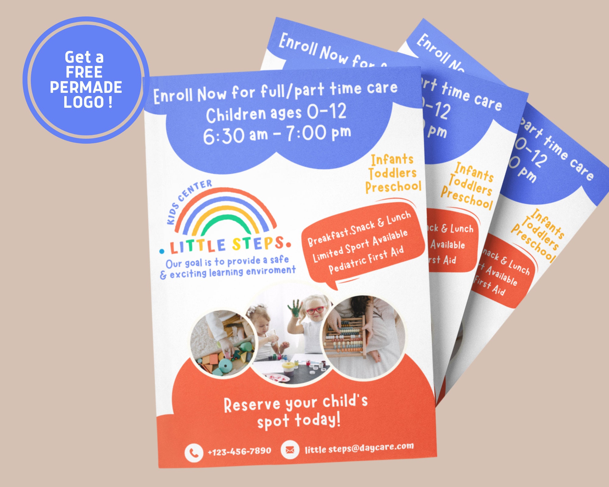 Daycare Flyer Canva Template: Preschool & Babysitting (A4) (digital Download) - Etsy
