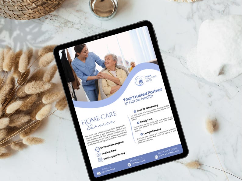Home Care Flyer Brochure, Healthcare Brochure, Home Healthcare Brochure ...