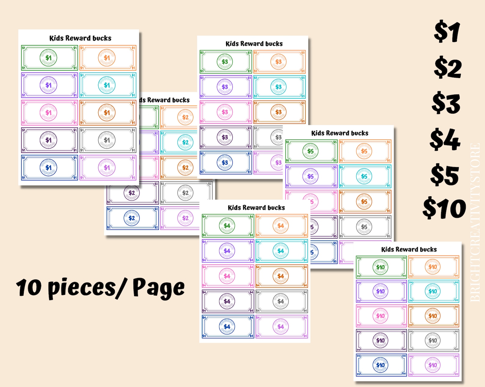 Behavior Bucks Printable, Mom Bucks, Kids Reward System Prints, DIGITAL ...