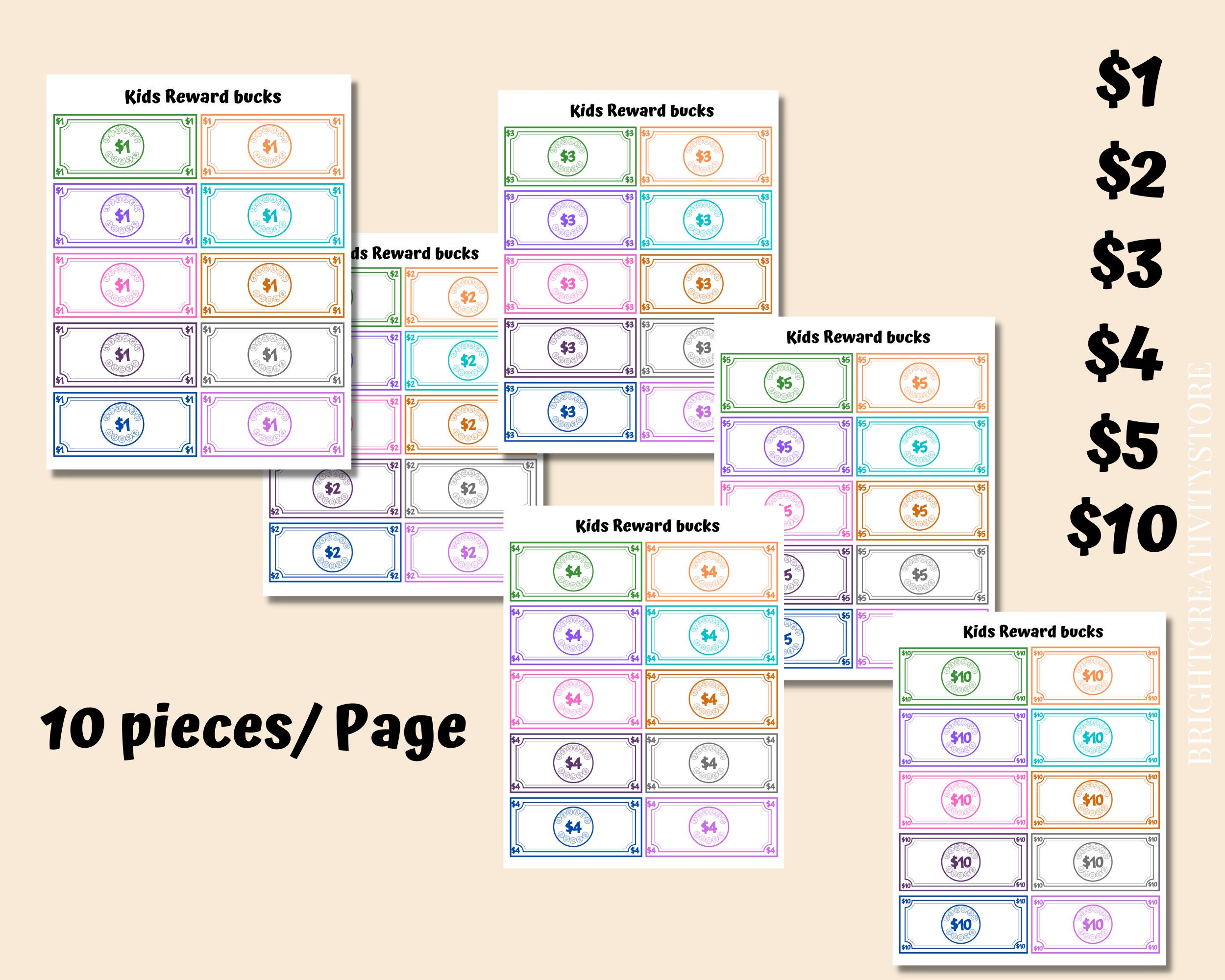 Behavior Bucks Printable, Mom Bucks, Kids Reward System Prints, DIGITAL ...