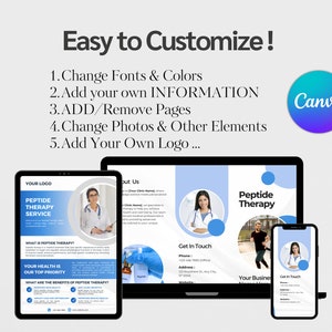 Peptide Therapy Tri Fold Brochure and Flyer Template for Medspa ...