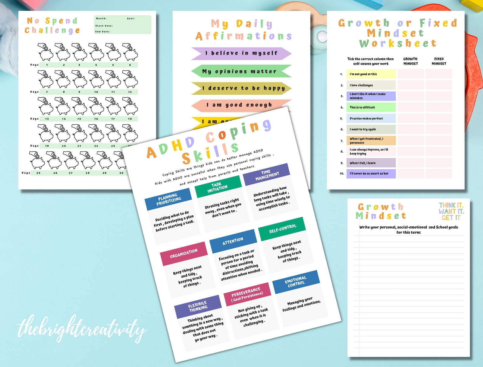 ADHD Planner for Kids ADHD Coping Skills Printable Executive ...