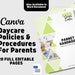 Daycare Parent Handbook, Daycare Policies and Procedures, Childcare ...
