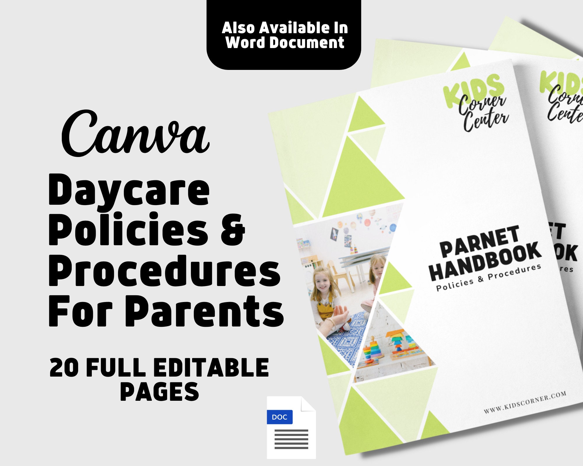 Daycare Parent Handbook, Daycare Policies and Procedures, Childcare ...