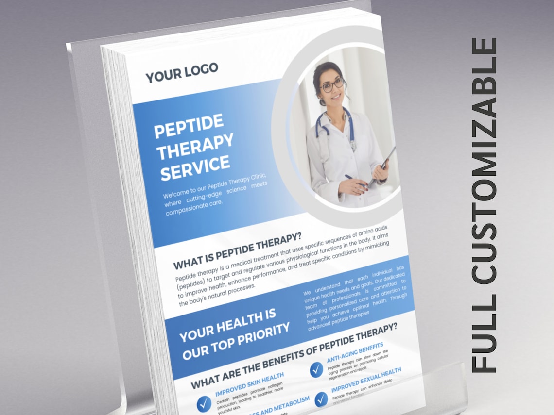 Peptide Therapy Tri Fold Brochure and Flyer Template for Medspa ...