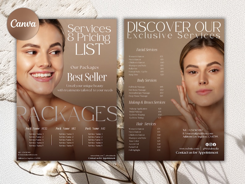 Beauty Salon Flyer Templates Design, Medical Spa Services & Pricing ...