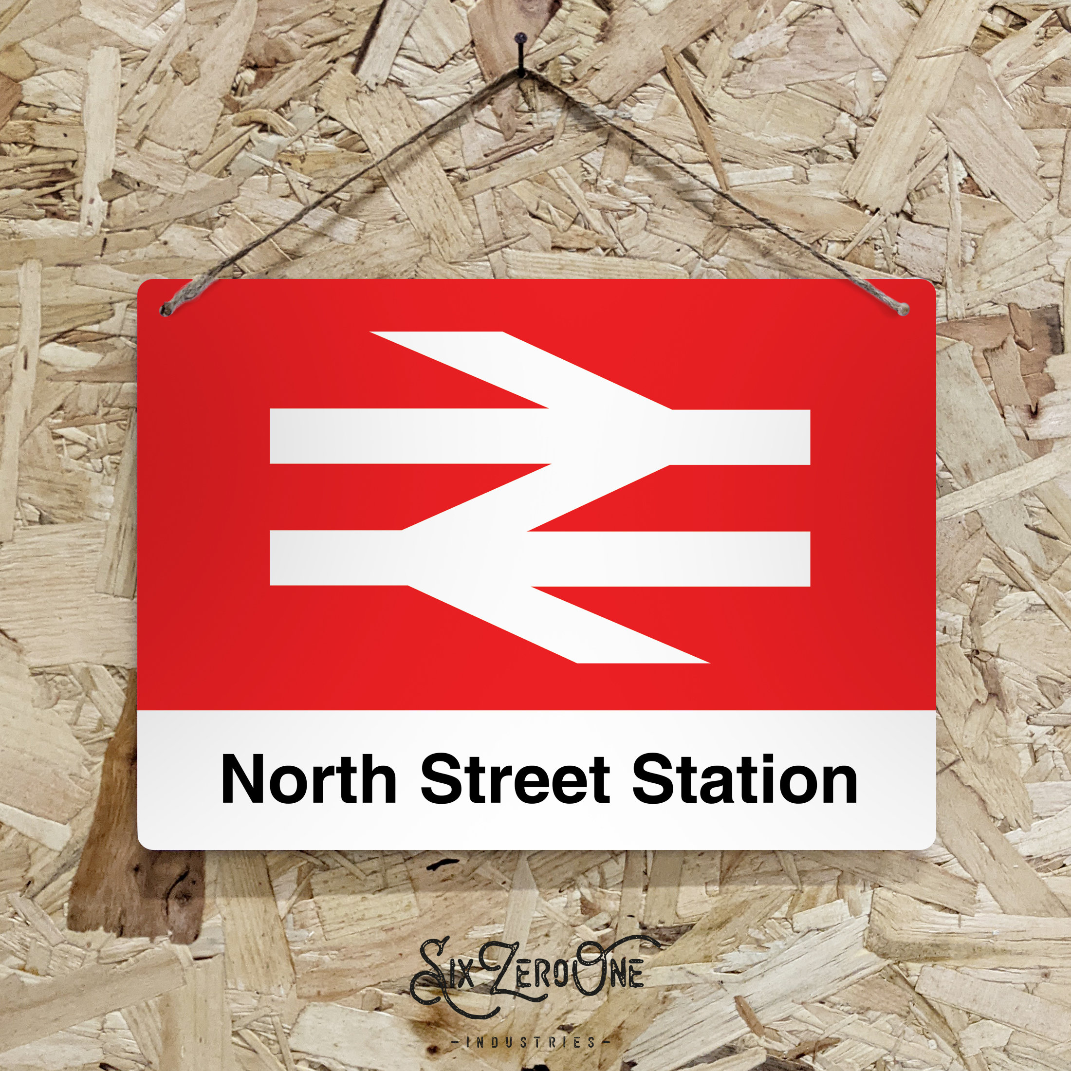Personalised Train Station Metal Sign Landscape Worn or - Etsy UK