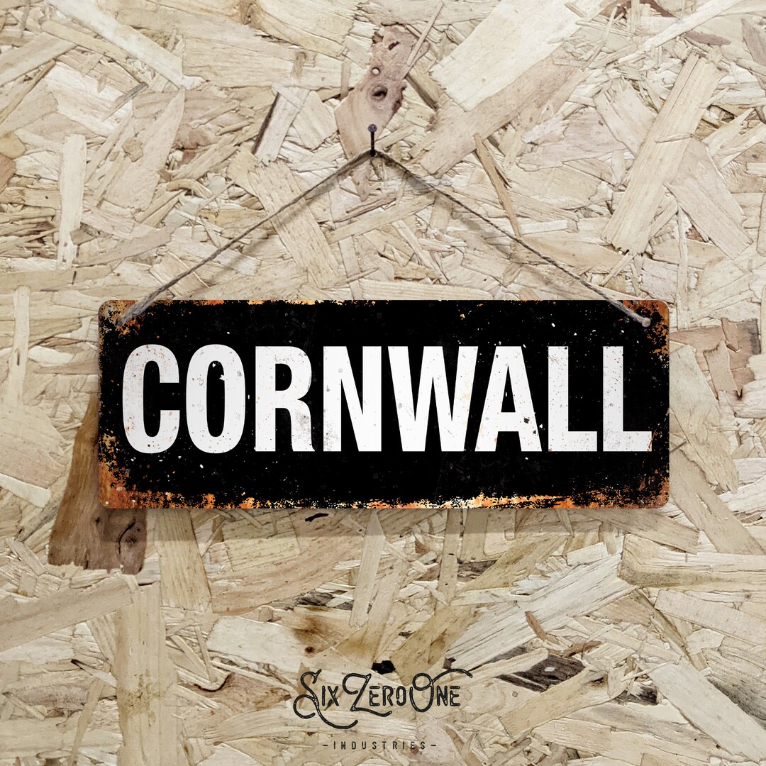 Cornwall - Vintage Worn Rusty Look Print - Road Sign Cornwall Cornish ...