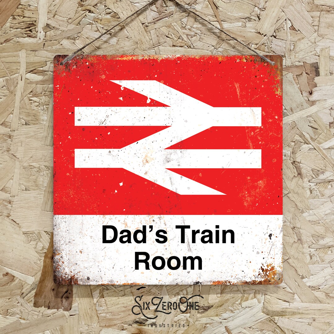 Personalised Train Station Metal Sign Square Worn or Clean Look ...