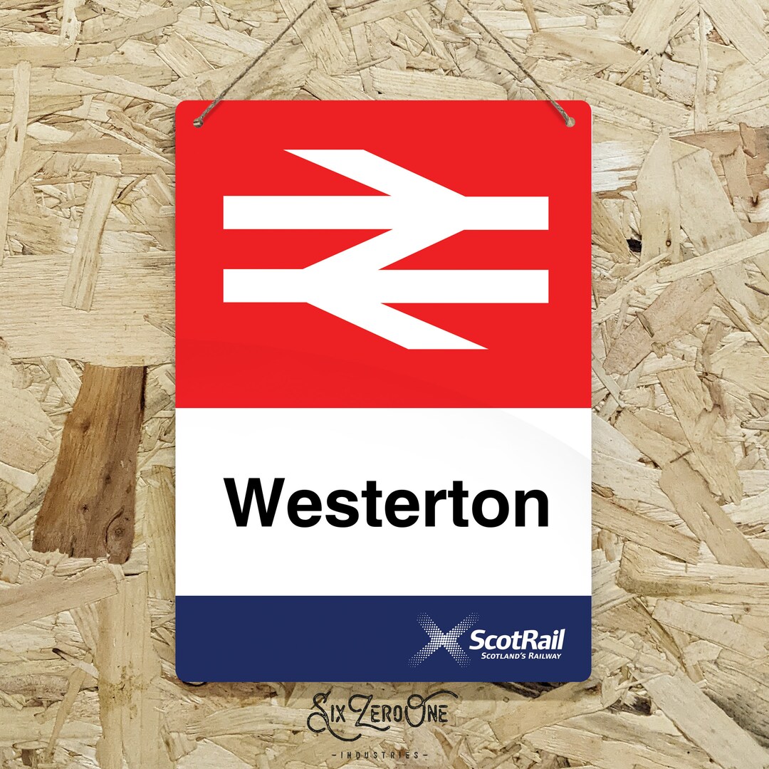 Personalised Scotrail Metal Sign Portrait Worn or Clean Look Available ...