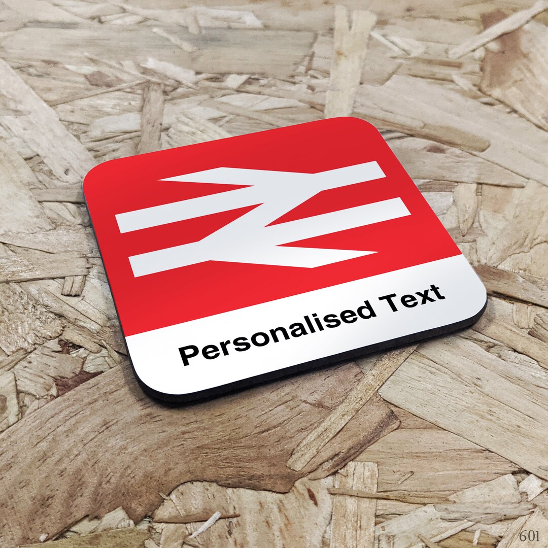 Personalised Train Station/platform Sign Wooden Drinks Coaster Any Name ...