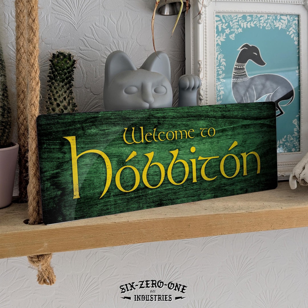 Welcome to Hobbiton Metal Sign. Stone or Wood Look Print Lord Rings ...