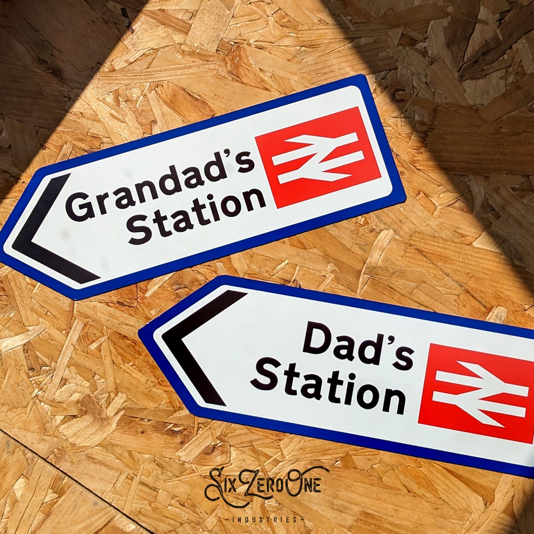 Personalised Train Arrow Metal Sign (rail Logo) - Worn or Clean Look ...